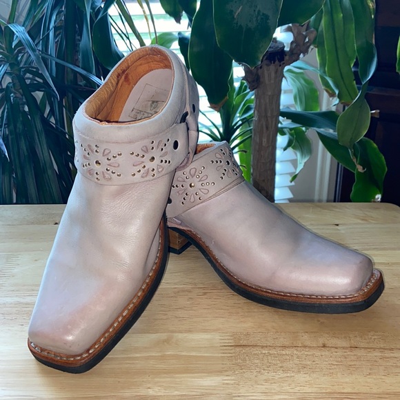Frye | Shoes | Frye Square Toe Mule In Ivory With Gold Studs | Poshmark